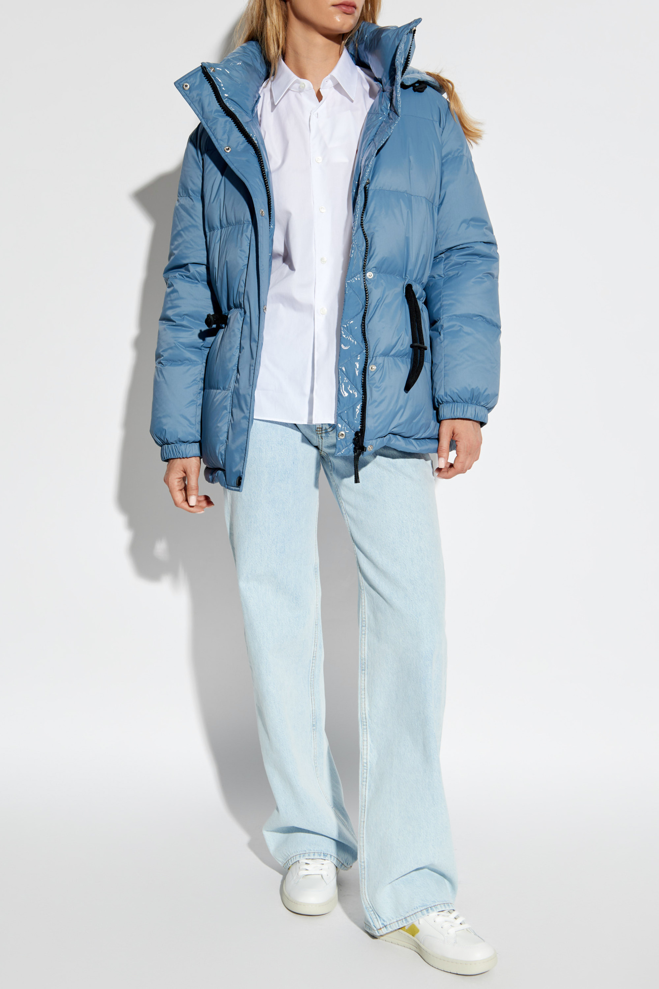 Blue Reversible jacket with detachable hood Yves Salomon Vitkac Canada